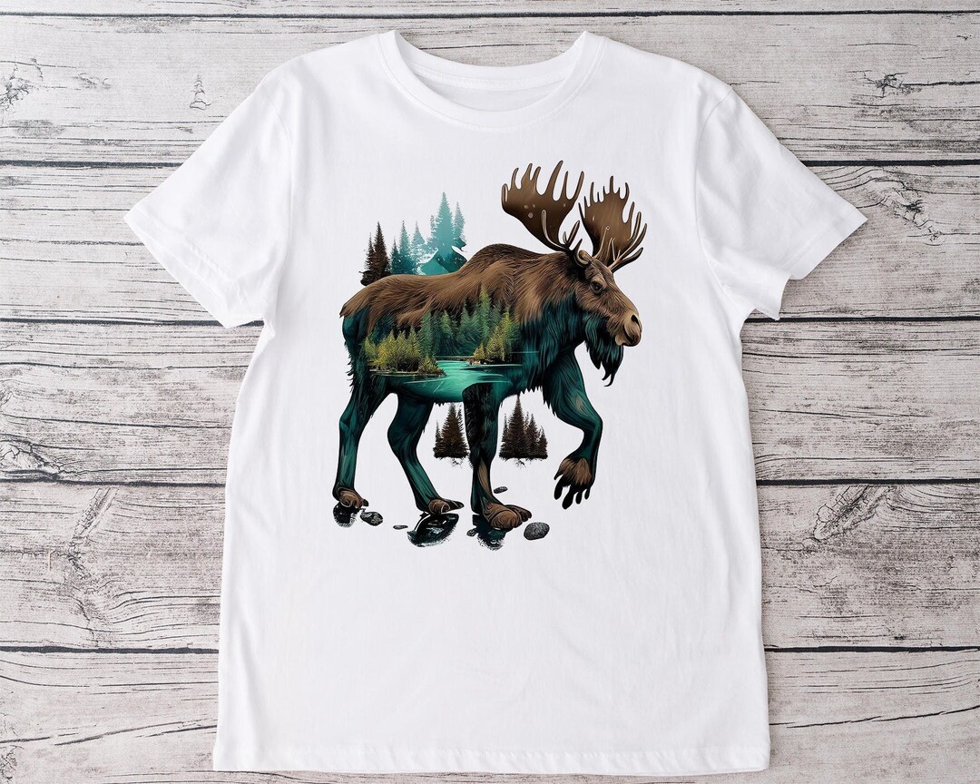 Moose PNG Sublimation Design Moose Artistic Artwork Mixed With Nature ...