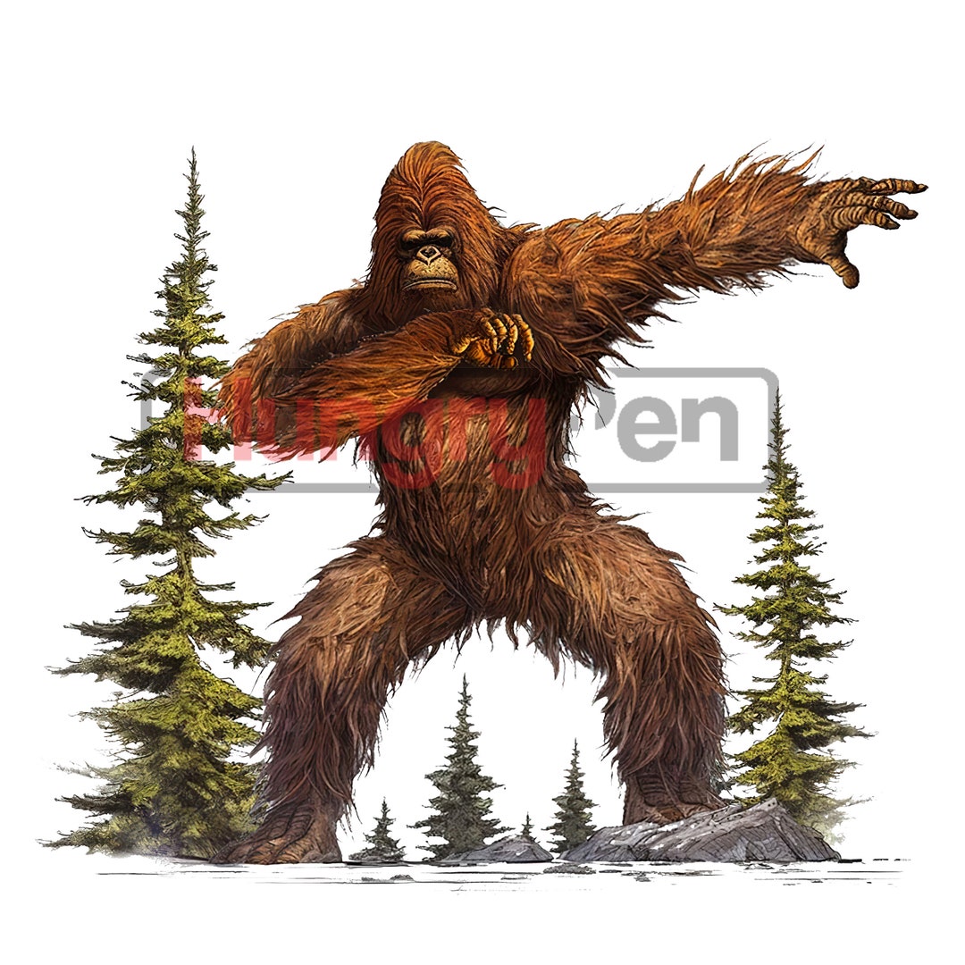 Dabbing Bigfoot or Sasquatch PNG Sublimation Design Super Cute and ...