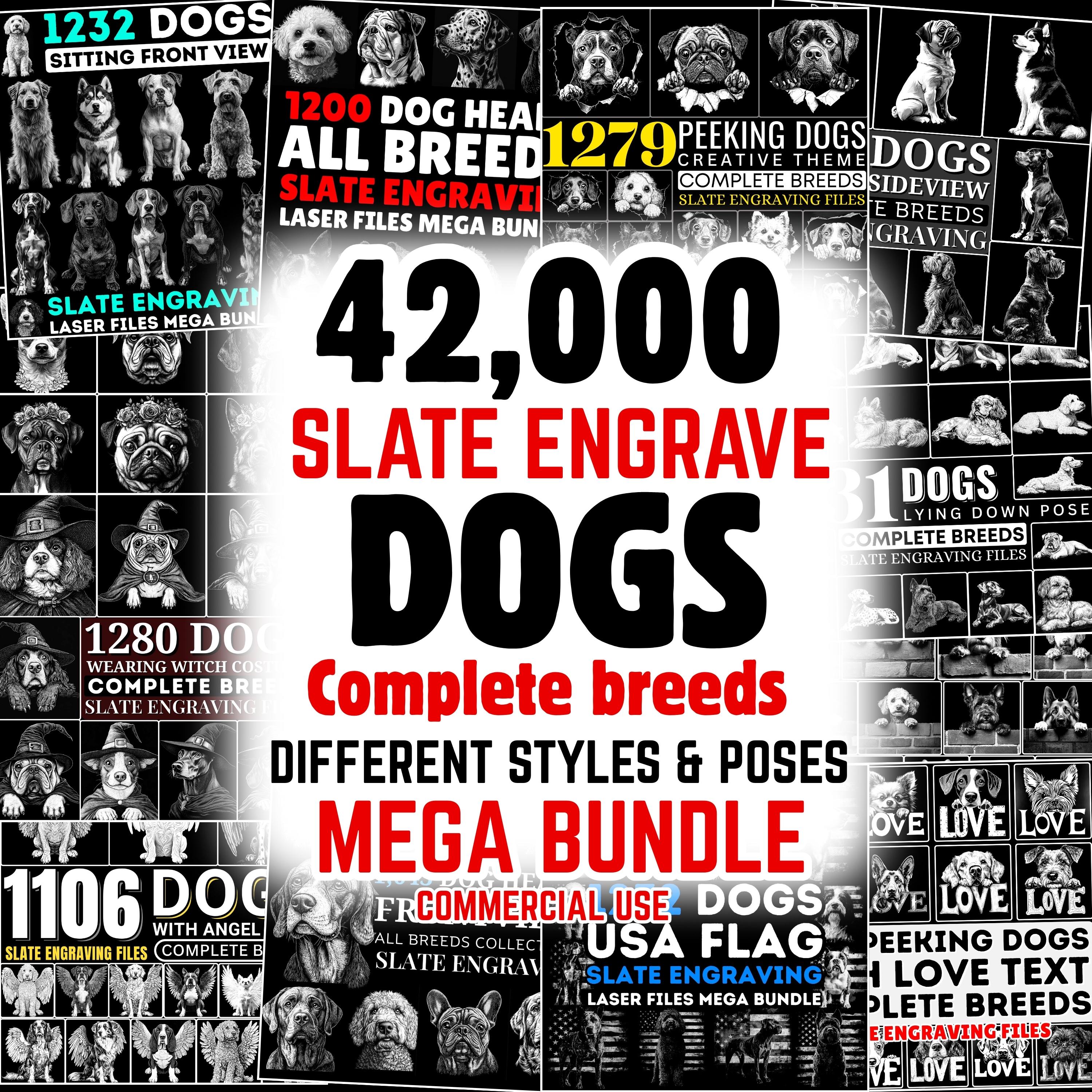 Slate Engraving Files | Dogs Mega Bundle Complete Breeds | Laser ...