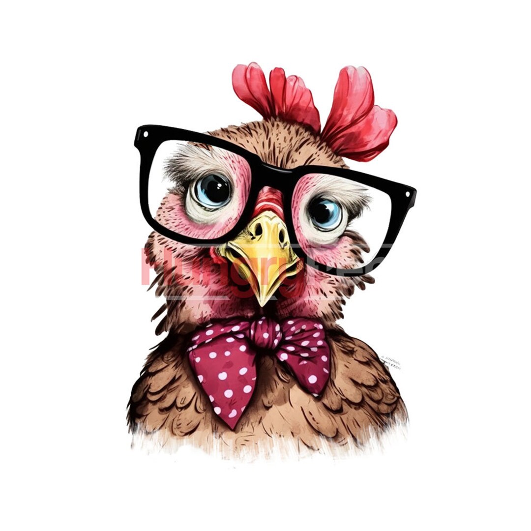 Funny Nerd Chicken PNG Sublimation Design Shirt, Mugs Sublimation and ...