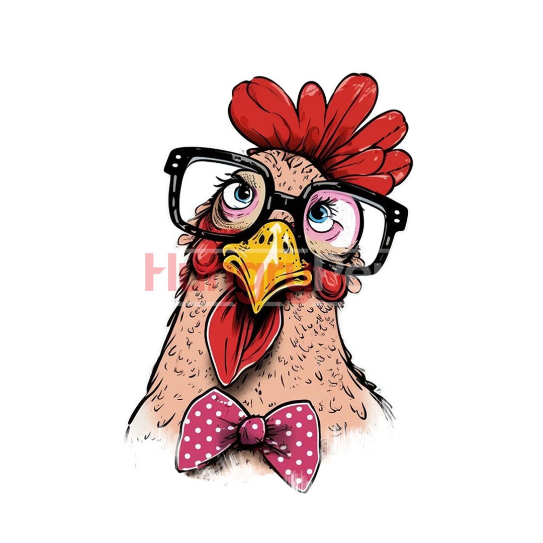 Cute Chicken Wearing Nerd Eyeglass Theme PNG Sublimation - Etsy
