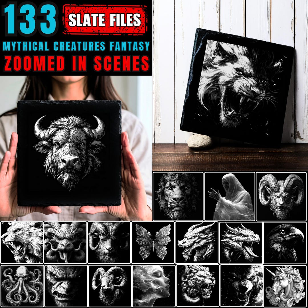 Slate Engraving Files Mythical Creatures Fantasy Zoomed in Scenes ...