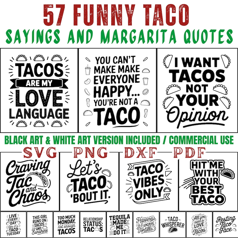 Funny Taco Sayings - Etsy