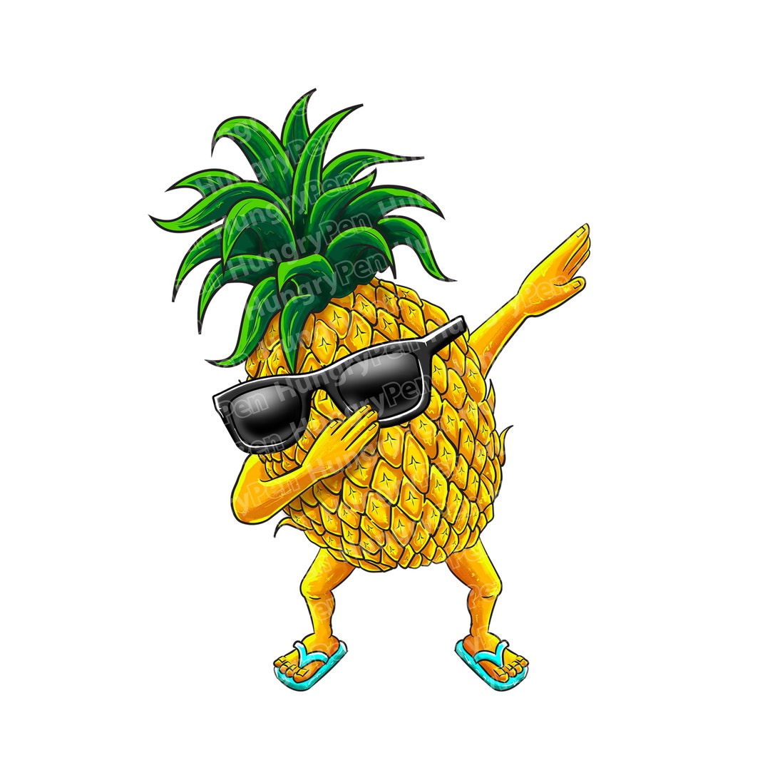 Hawaiian Sublimation PNG Funny Dabbing PINEAPPLE With - Etsy