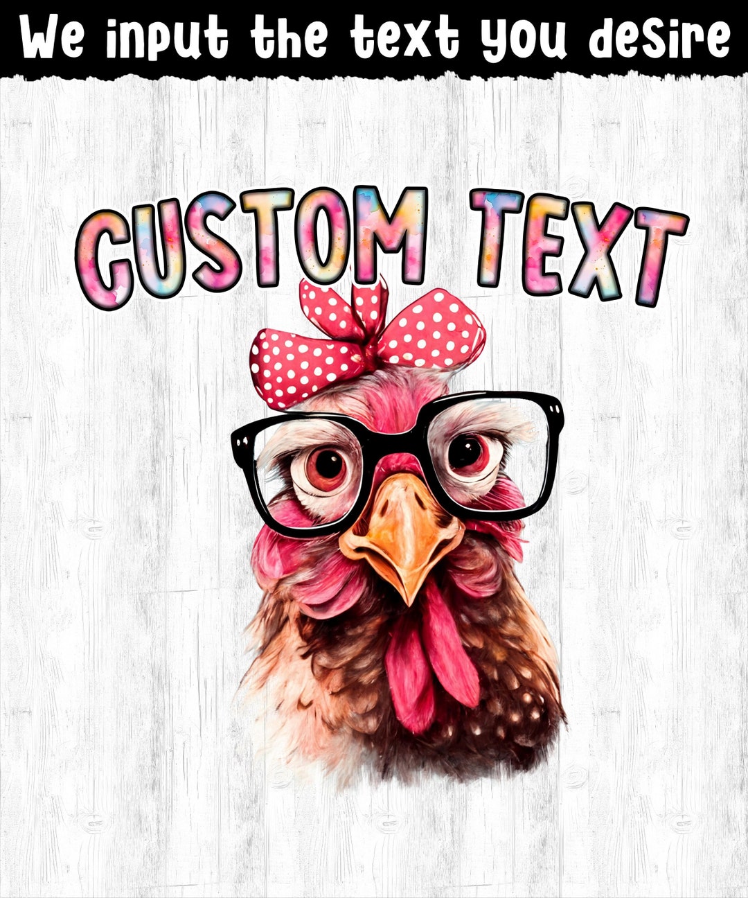 Custom PNG Sublimation Design Printable High Quality Cute Nerd CHICKEN ...