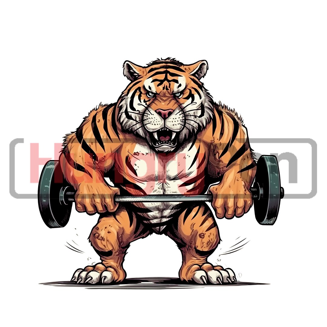 Tiger PNG Printable High Quality Sublimation Design Weight Lifting Gym ...
