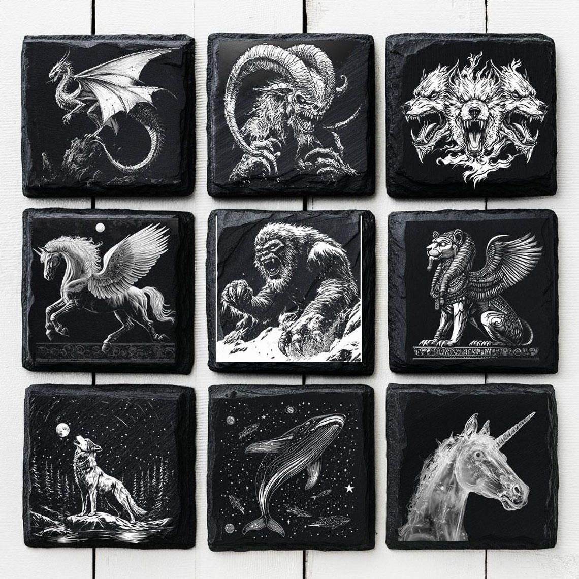 Slate Engrave Files Mythical Creatures Reimagined Png & Jpeg Art Set ...
