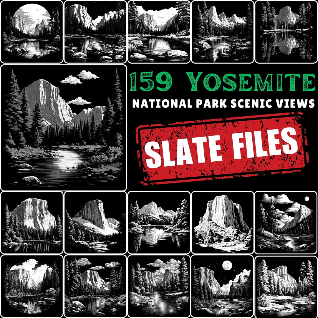 Slate Engraving Files Yosemite National Park Scenic Views Bundle ...