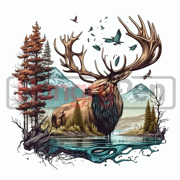Elk Artwork - Etsy