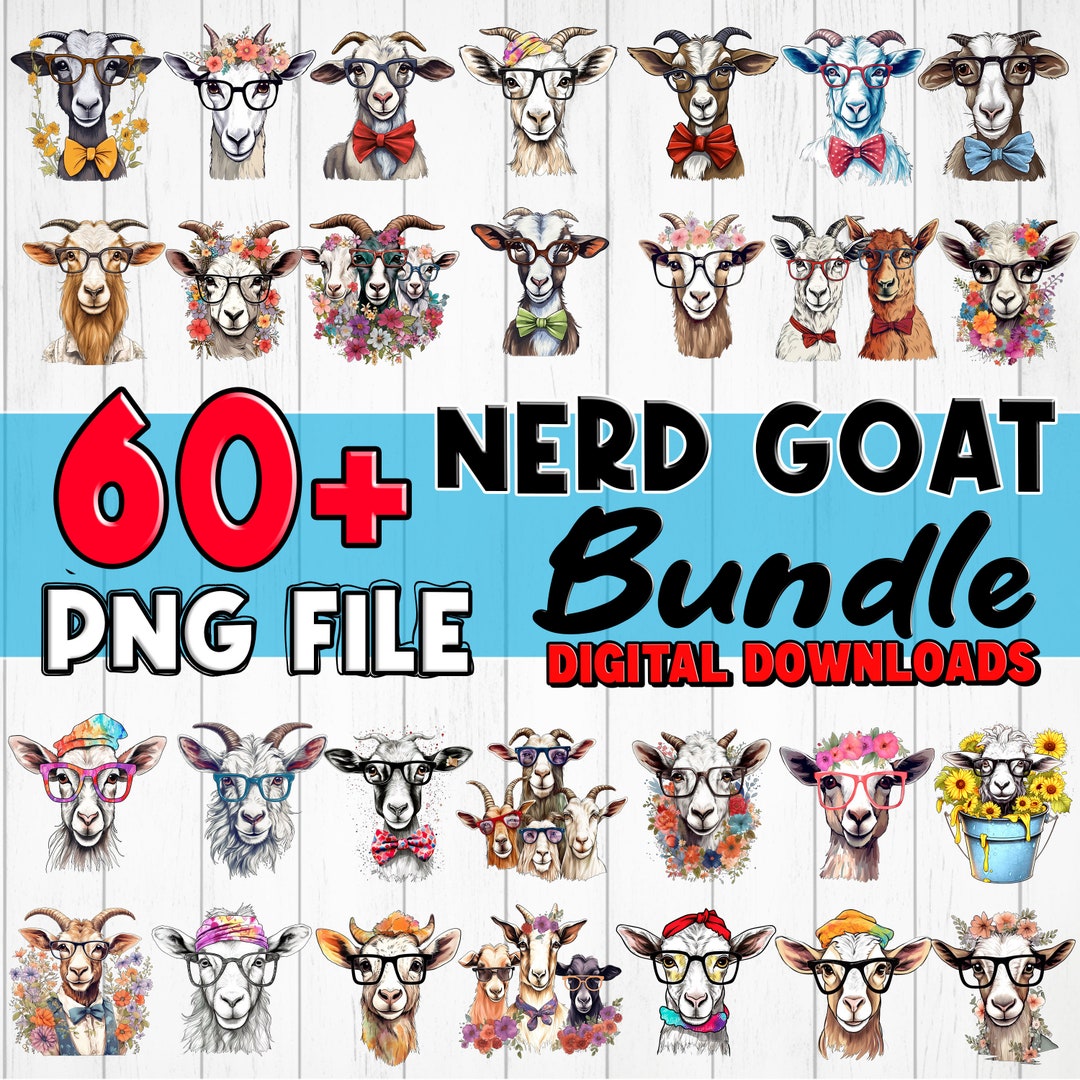 Nerd Goat PNG Bundle Sublimation Design Printable High Quality - Etsy