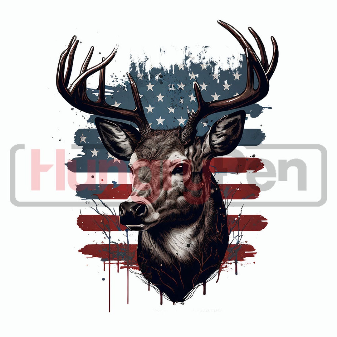 Deer PNG Sublimation Design - Flag Art for Deer Hunter Shirt, Mugs ...