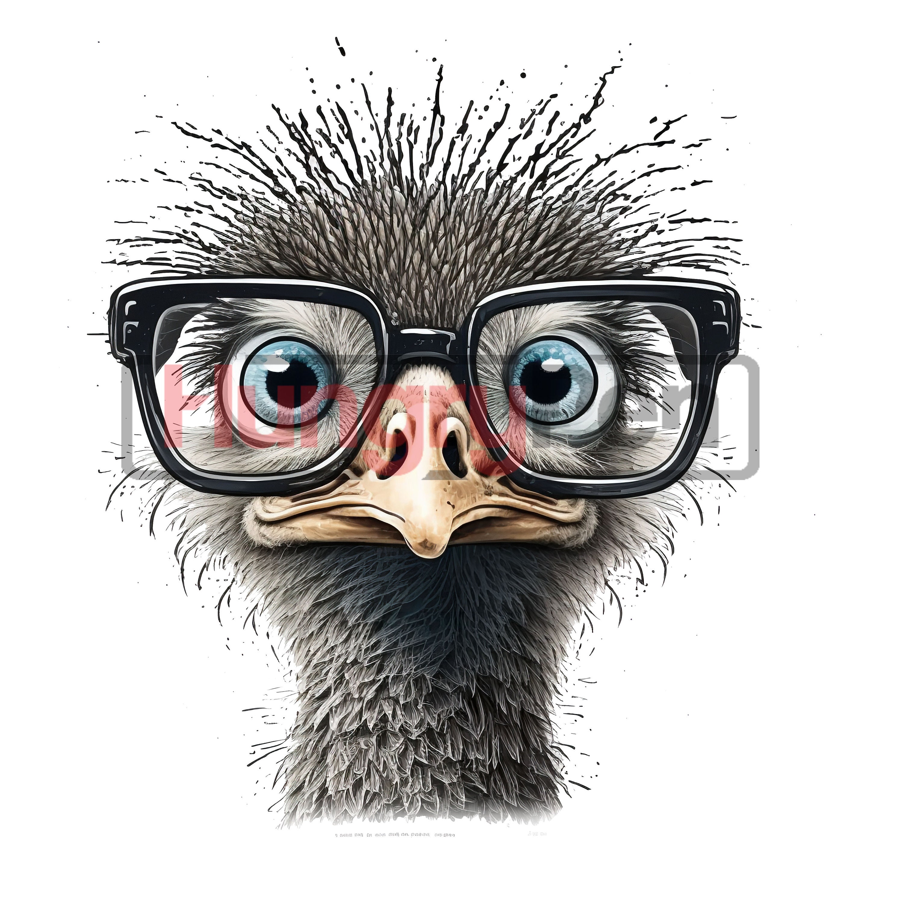 Funny Smiling Ostrich With Teeth