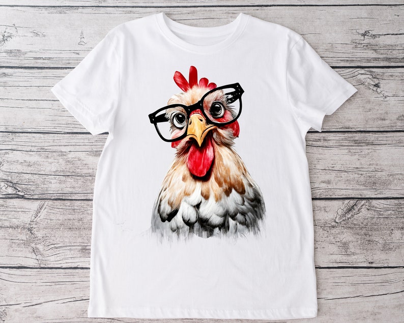 Geek Nerd CHICKEN PNG Sublimation Design Female Chicken - Etsy