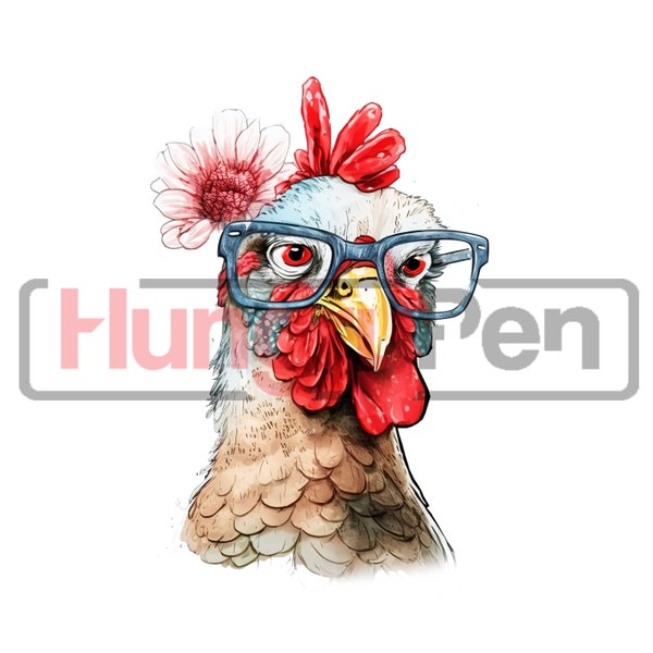 Nerd Chicken Png - Etsy