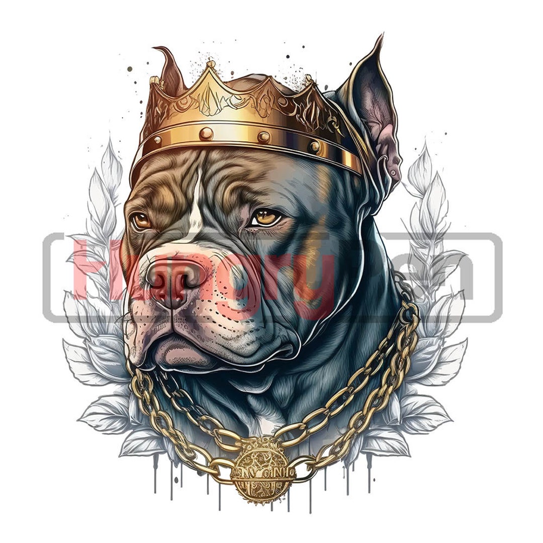 PNG Sublimation Design for American Bully or Pitbull Dog Theme ...