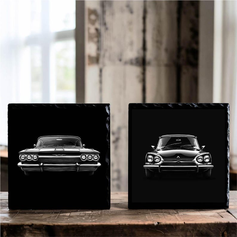 Slate Engraving Files Classic Cars Front View Bundle | Vintage Auto ...