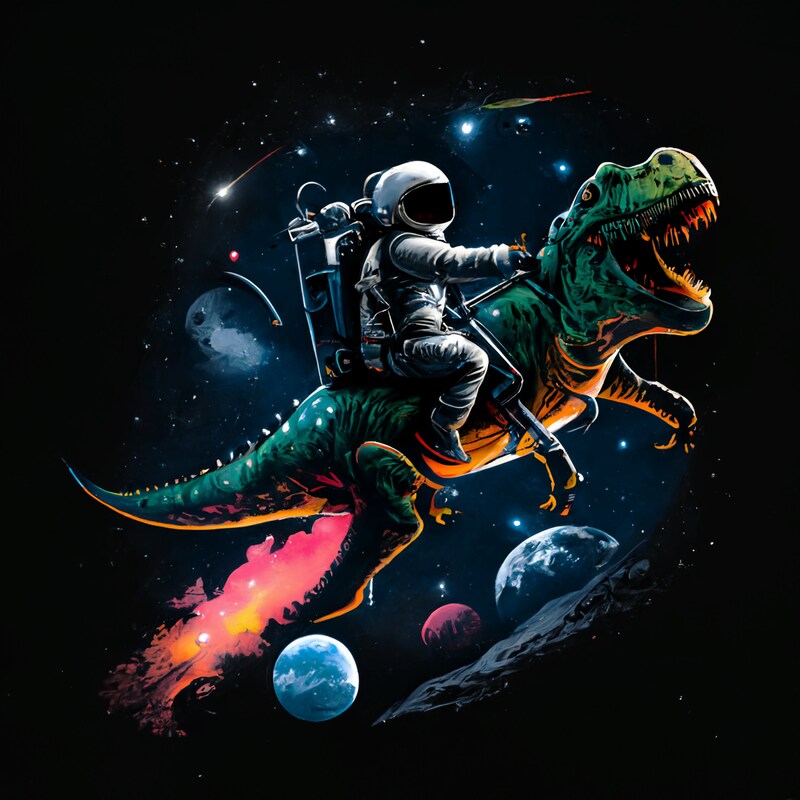 Astronaut Dinosaur T Shirt - Etsy