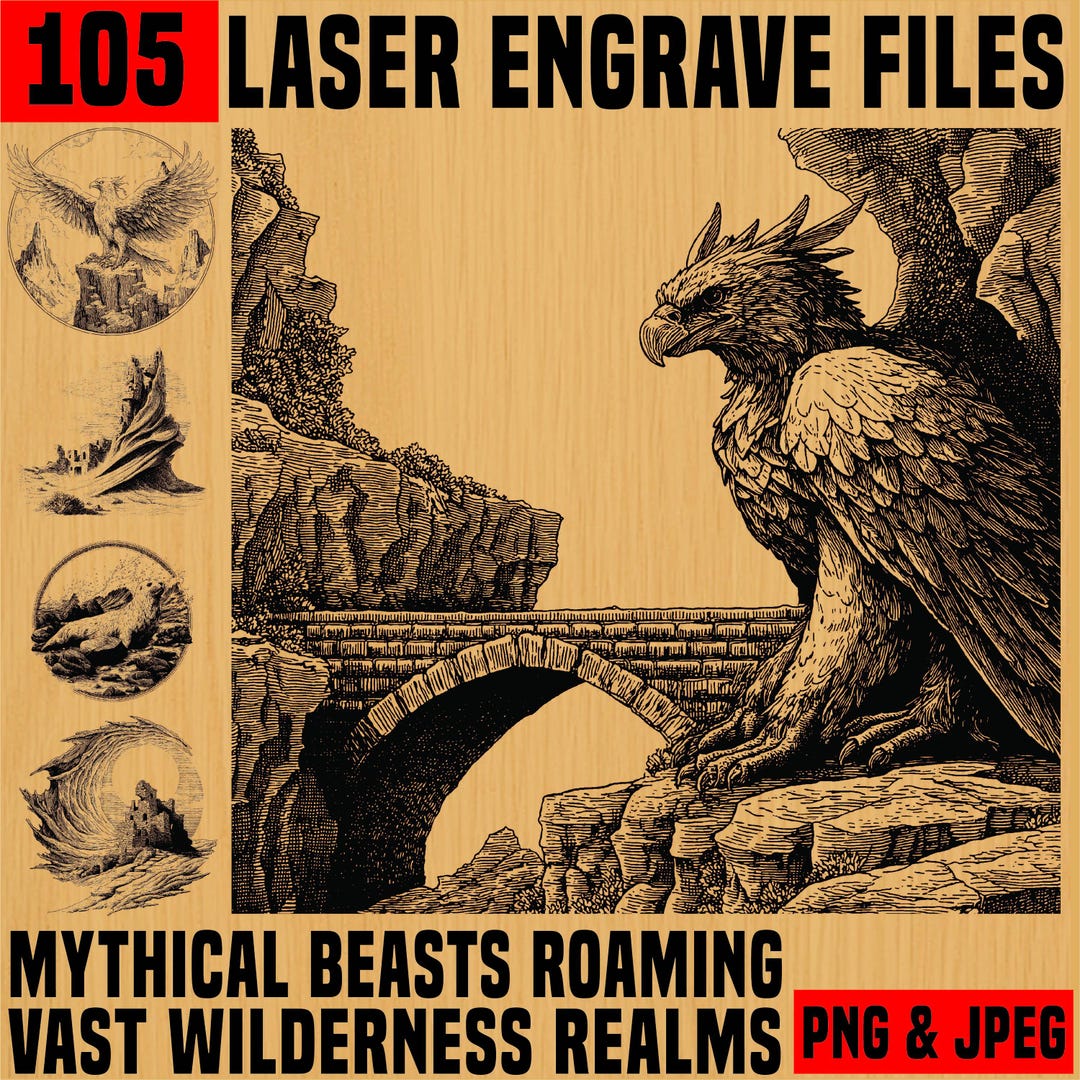 Laser Engraving Files Mythical Beasts Roaming Vast Wilderness Realms ...