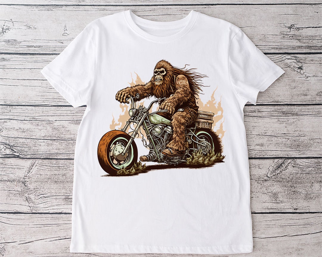 Bigfoot or Sasquatch PNG Sublimation Design - Bigfoot Riding a Classic ...