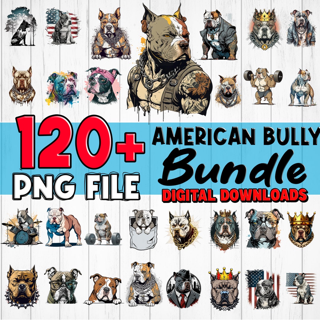 American Bully PNG Bundle Sublimation Design Printable High Quality ...