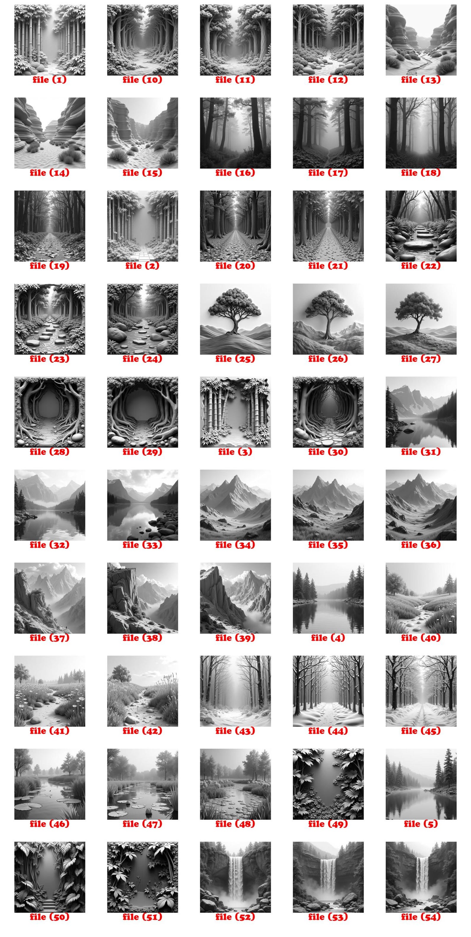 Slate Engrave Files Nature Scene Png & Jpeg Rustic Landscape Engraving ...