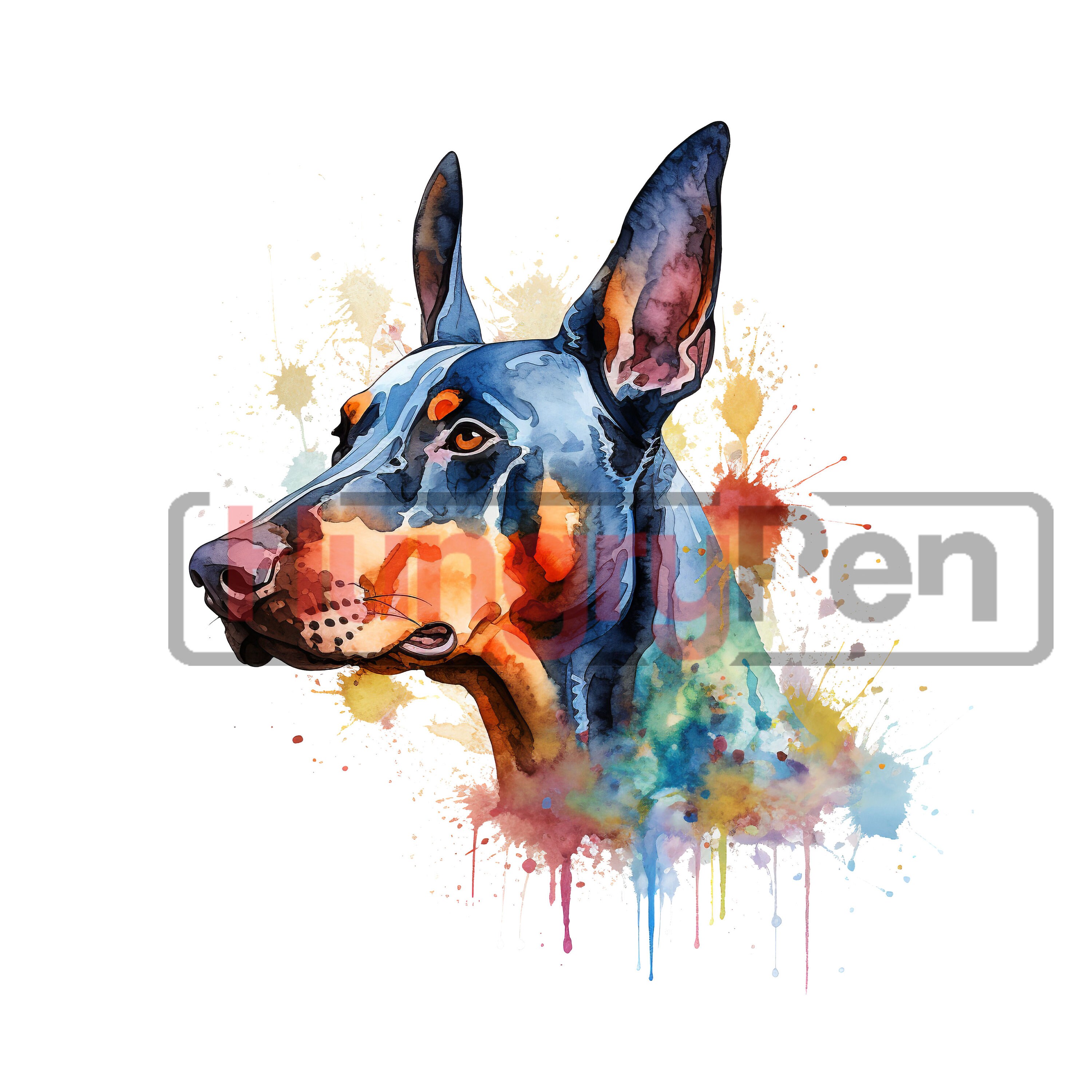 Doberman PNG Printable High Quality Sublimation Design - Etsy