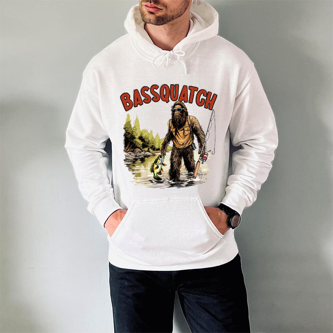 Bigfoot Png Sublimation Printable - Bassquatch for Bass Fish Fishing ...