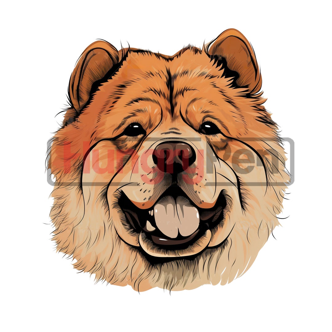 Chow Chow PNG Printable High Quality Sublimation Design Drawing Instant ...