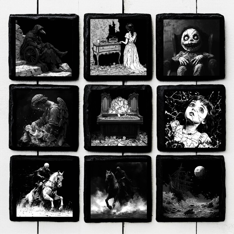 Slate Engraving Files 3D Horror Realism Collection Bundle Coaster Files ...
