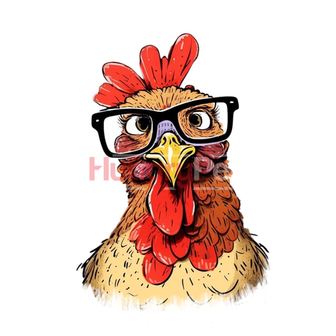 Nerd Chicken PNG Sublimation Design Nerd Chicken Cute Artwork Shirt ...