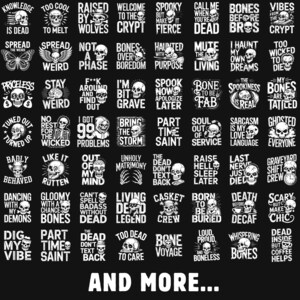 Svg Png Dxf Pdf Files Snarky Skull Quotes and Graphics Set Bundle ...