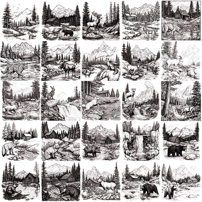 Laser Engraving Files Wilderness Animal Engraving Scene Ideas ...