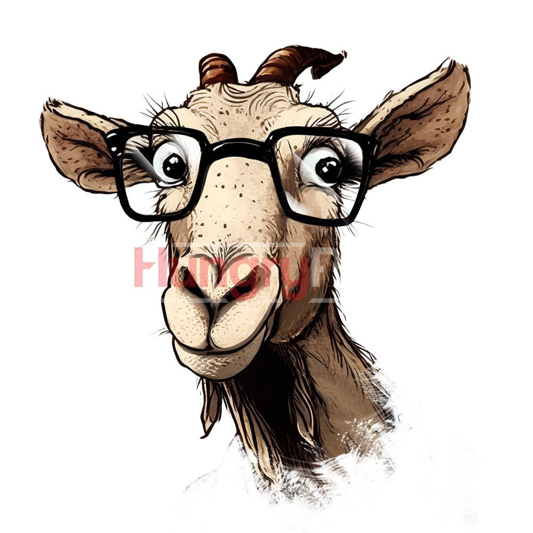 Cute and Funny Nerd GOAT PNG Sublimation Design Funny Farm Theme Shirt ...