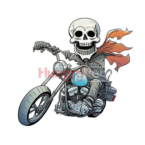 Skeleton Riding Motorcycle Png - Etsy