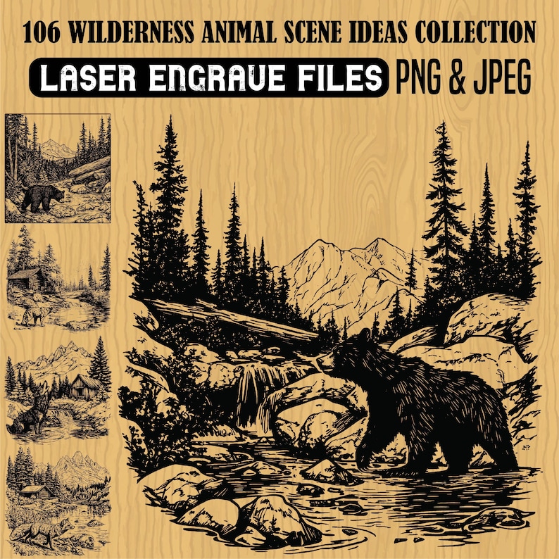 Laser Engraving Files Wilderness Animal Engraving Scene Ideas ...