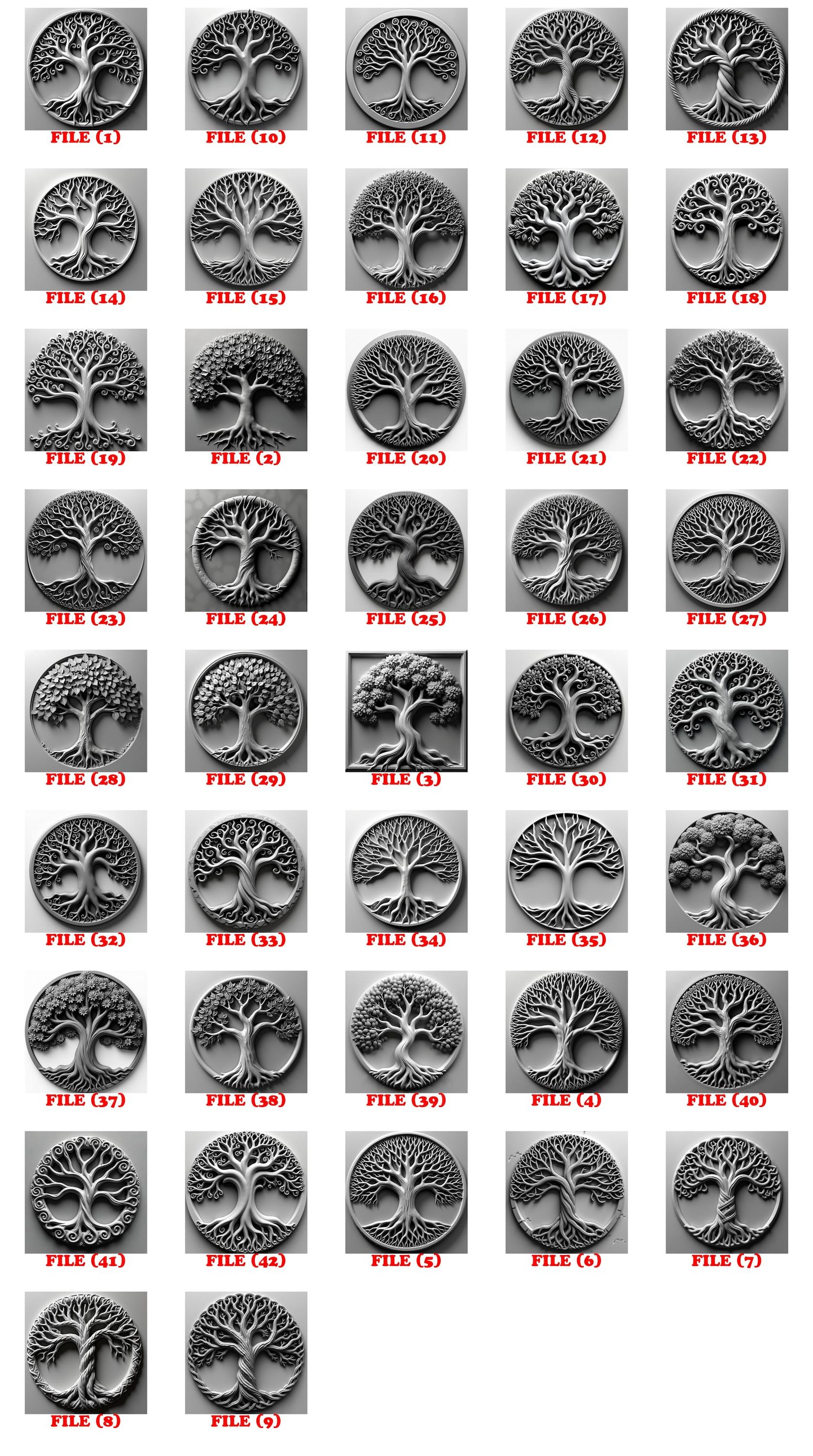 3D Engrave Grayscale Files Tree of Life Bas-relief Depth-map Png & Jpeg ...