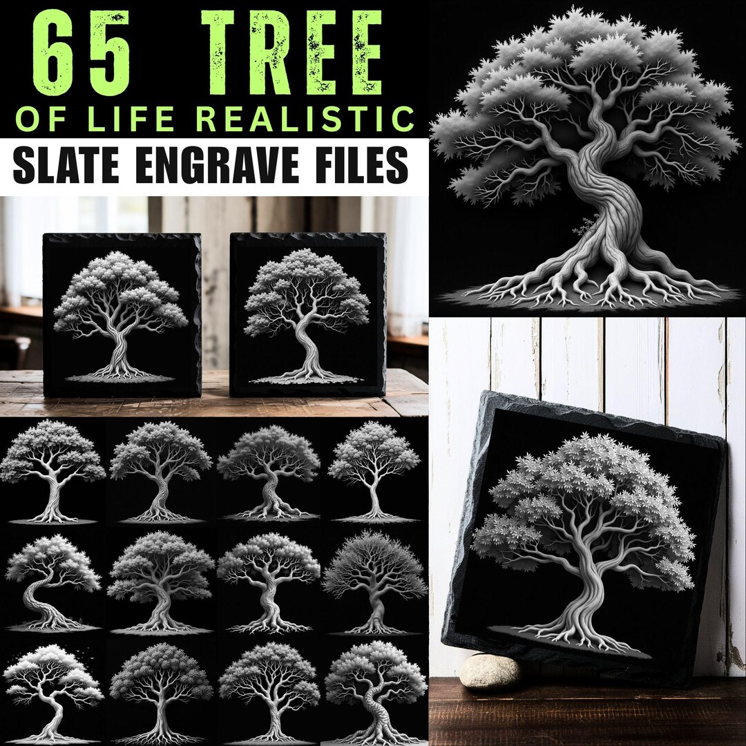 Slate Engrave Files for Realistic Tree of Life Coaster and Decor ...