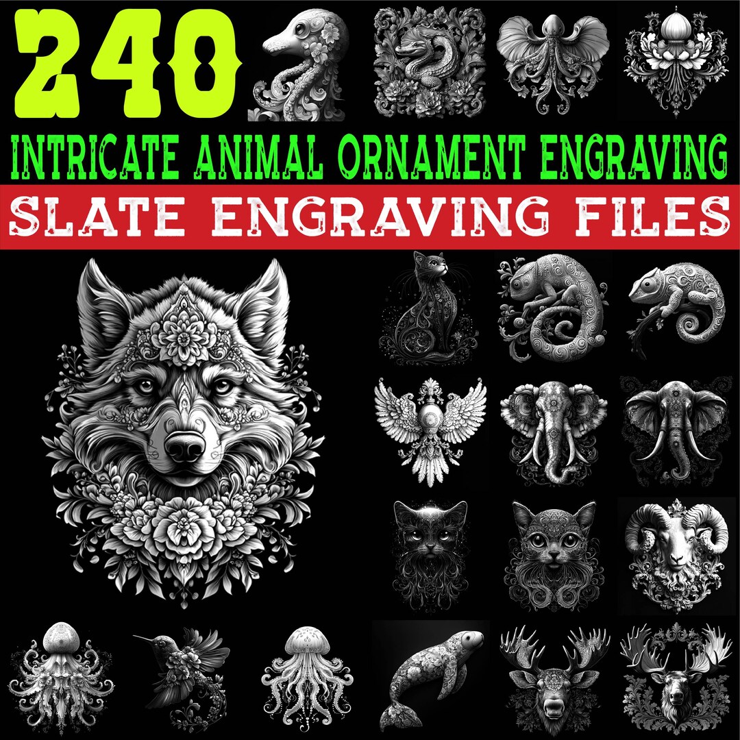 Slate Engraving Files Intricate Animal Ornament Engraving Series Bundle ...