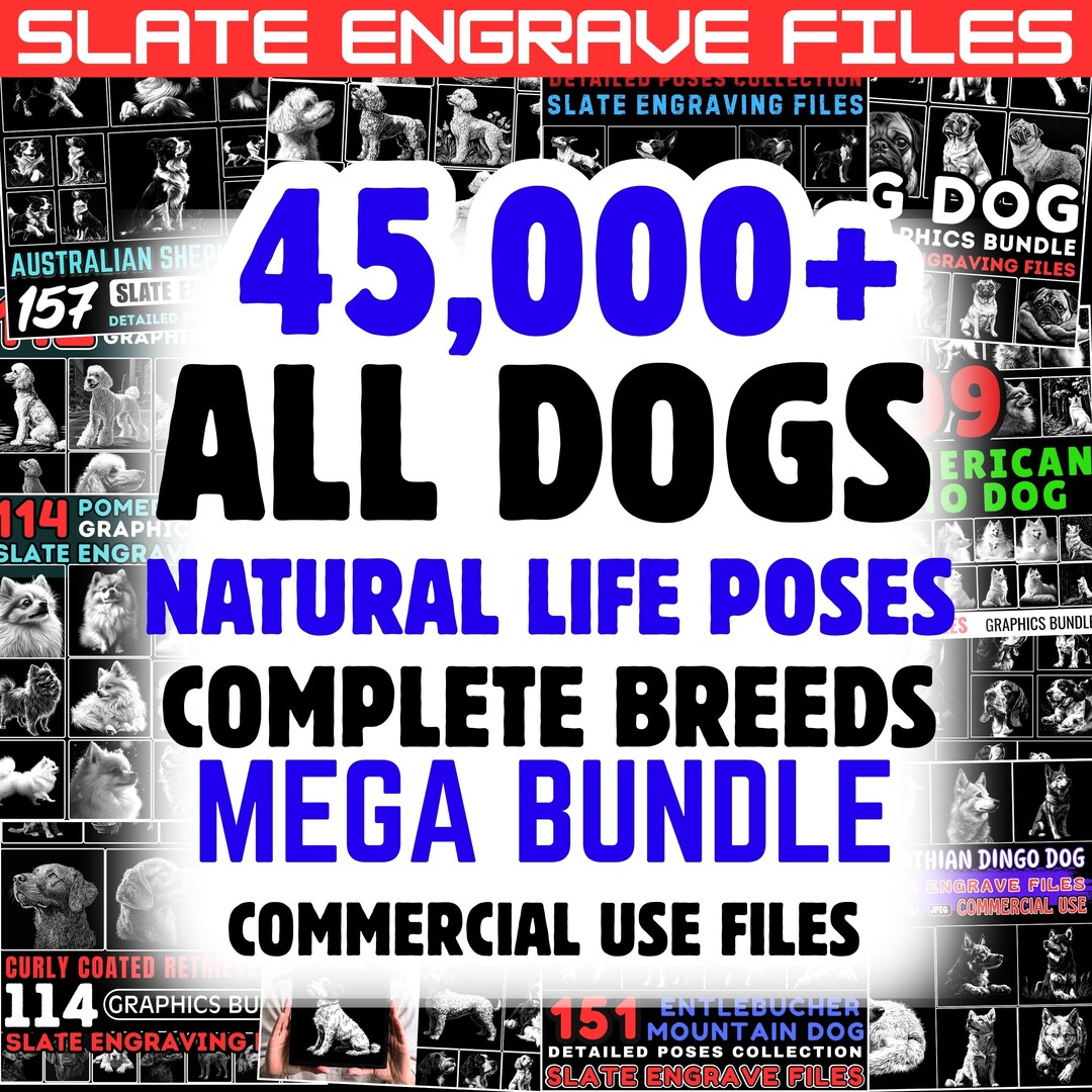 All DOGS Mega Bundle Pack| Slate Engrave Files | Dog Lover | Complete ...