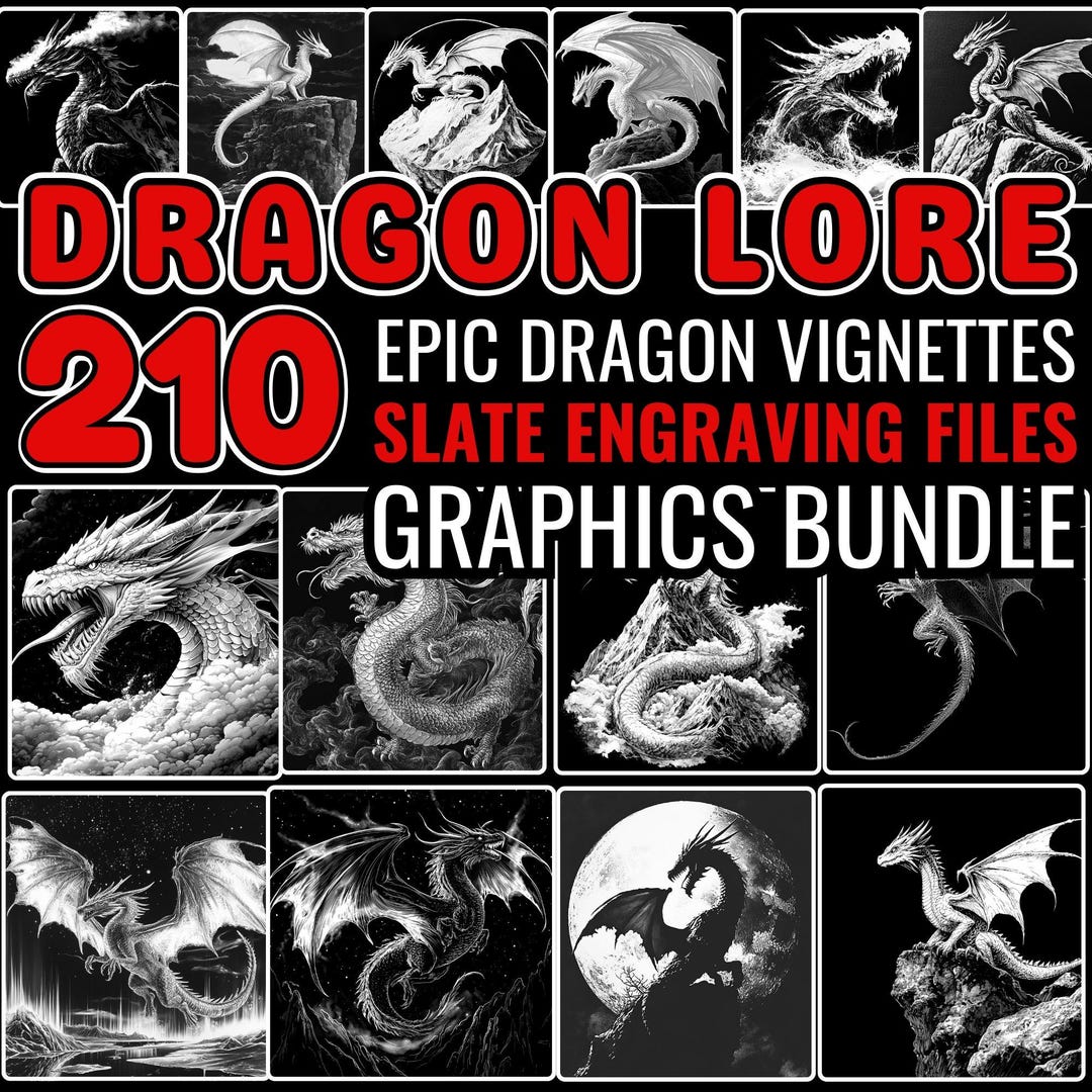 Slate Engrave Files Dragon Lore for Slate Engraving, Laser Ready PNG Engraving Files , CNC ...