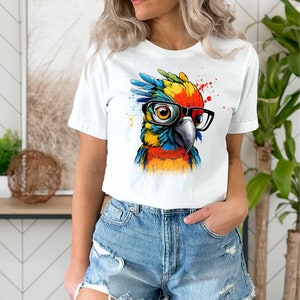Nerd Parrot PNG Sublimation Design Geek Nerd Parrot Bird Funny and Cute Faceshirt, Mugs ...