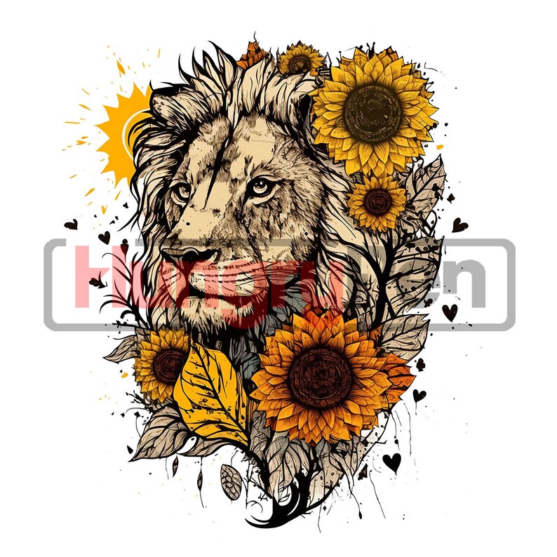 Lion PNG Printable Sublimation Design or Clipart Vintage - Etsy