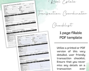 Real Estate Transaction Checklist Planner - Etsy
