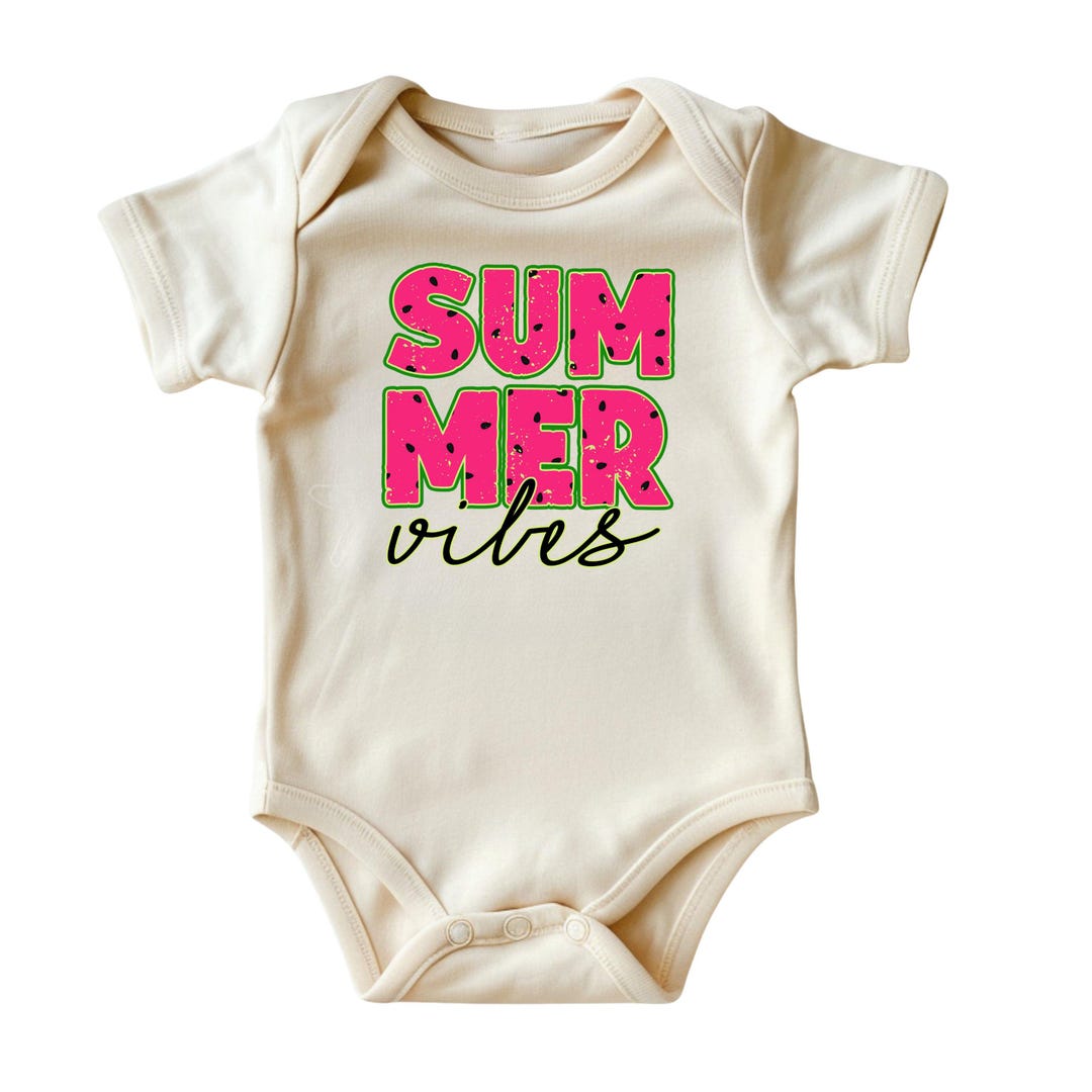 Summer Vibes Baby Onesie® • Cute Summer Baby Bodysuit • Natural Color ...