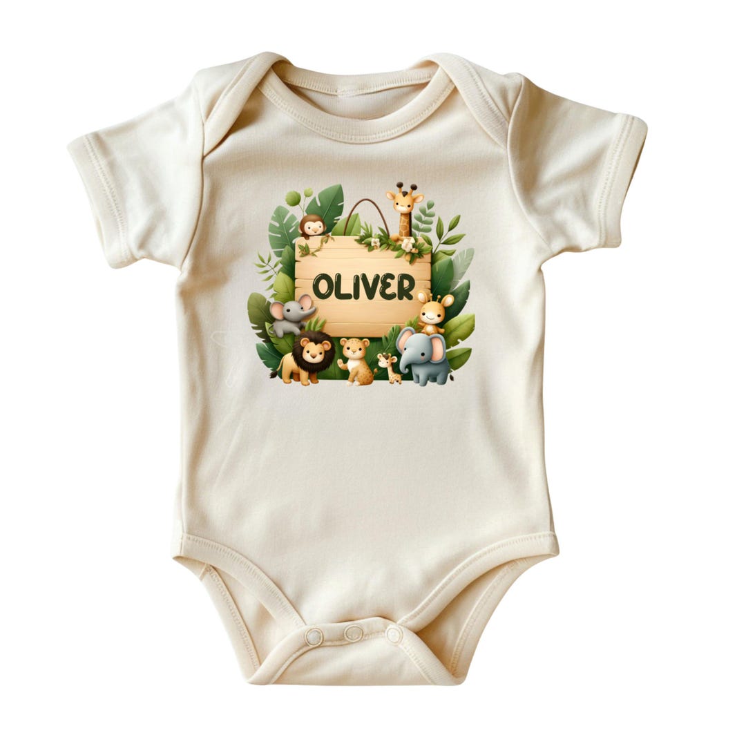 Custom Name Animals Onesie® • Personalized Baby Animal Bodysuit ...