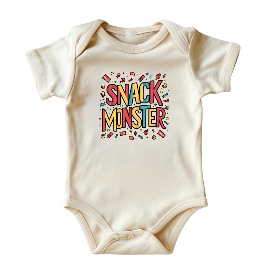 Snack Monster Baby Onesie® • Natural Color Baby Clothing • Adorable ...