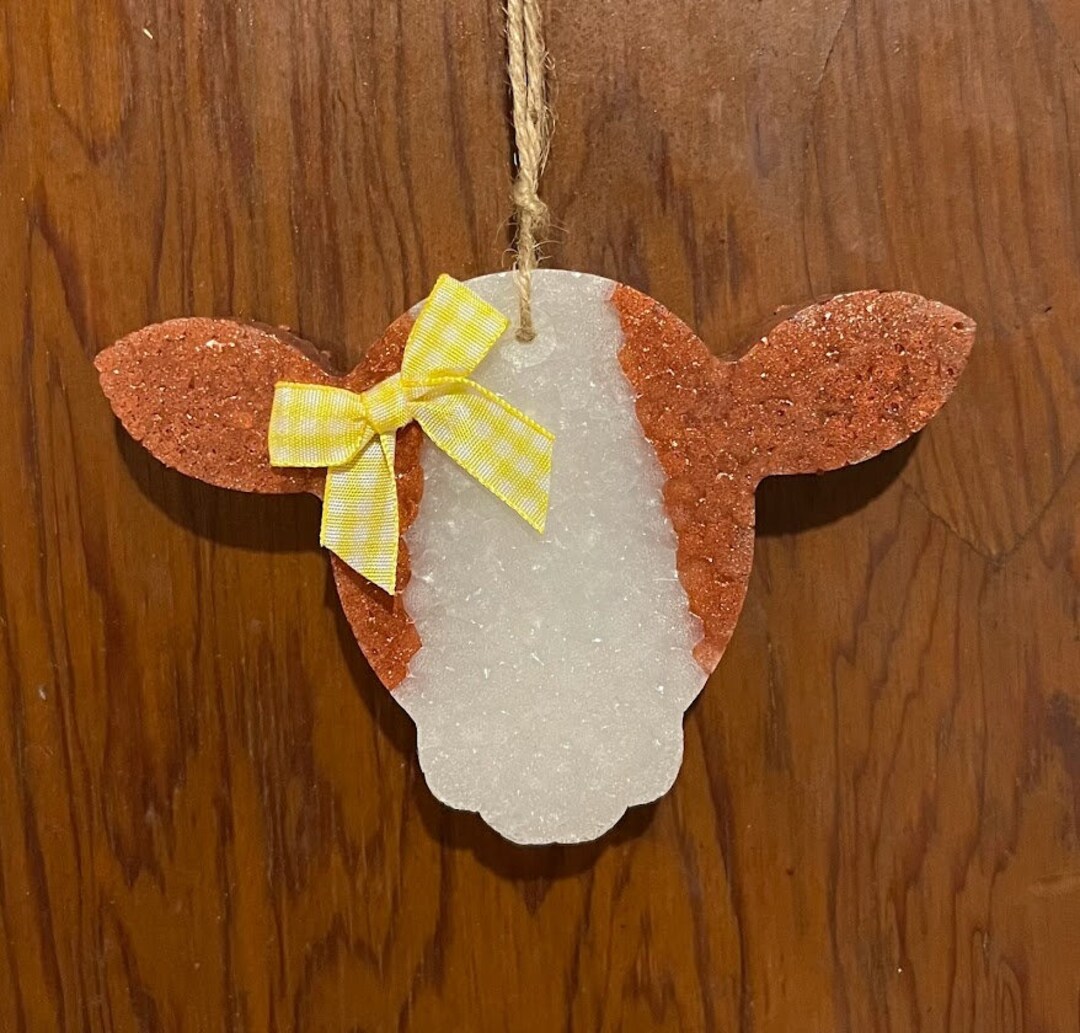 Cow Head Car Freshie, Air Freshener, Plaid Bow, Heifer, - Etsy