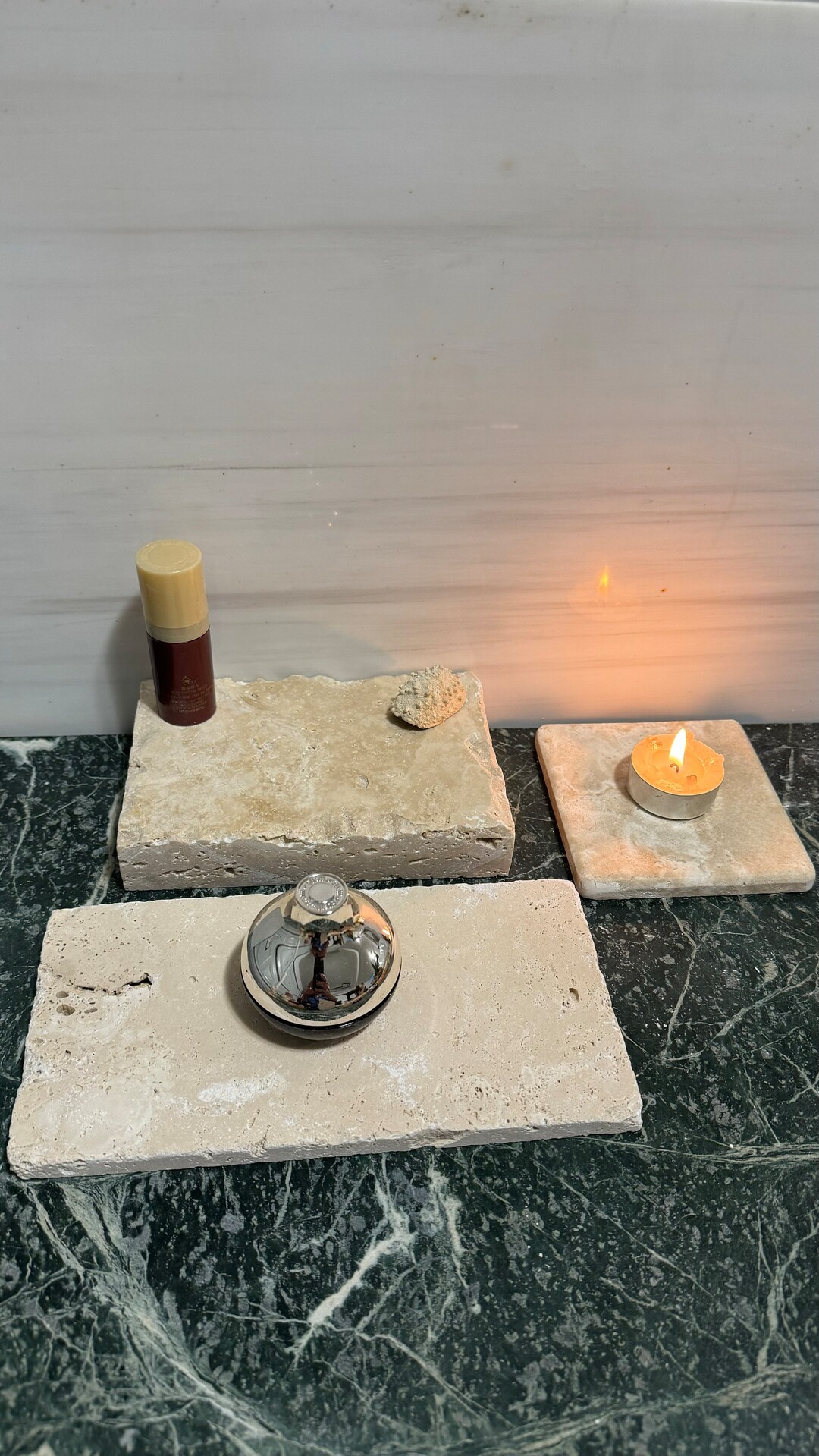 3 Pcs Natural Stone Photo Prop Kit Travertine , Jewelry Display - Etsy