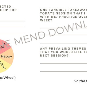After Therapy Worksheet - Etsy