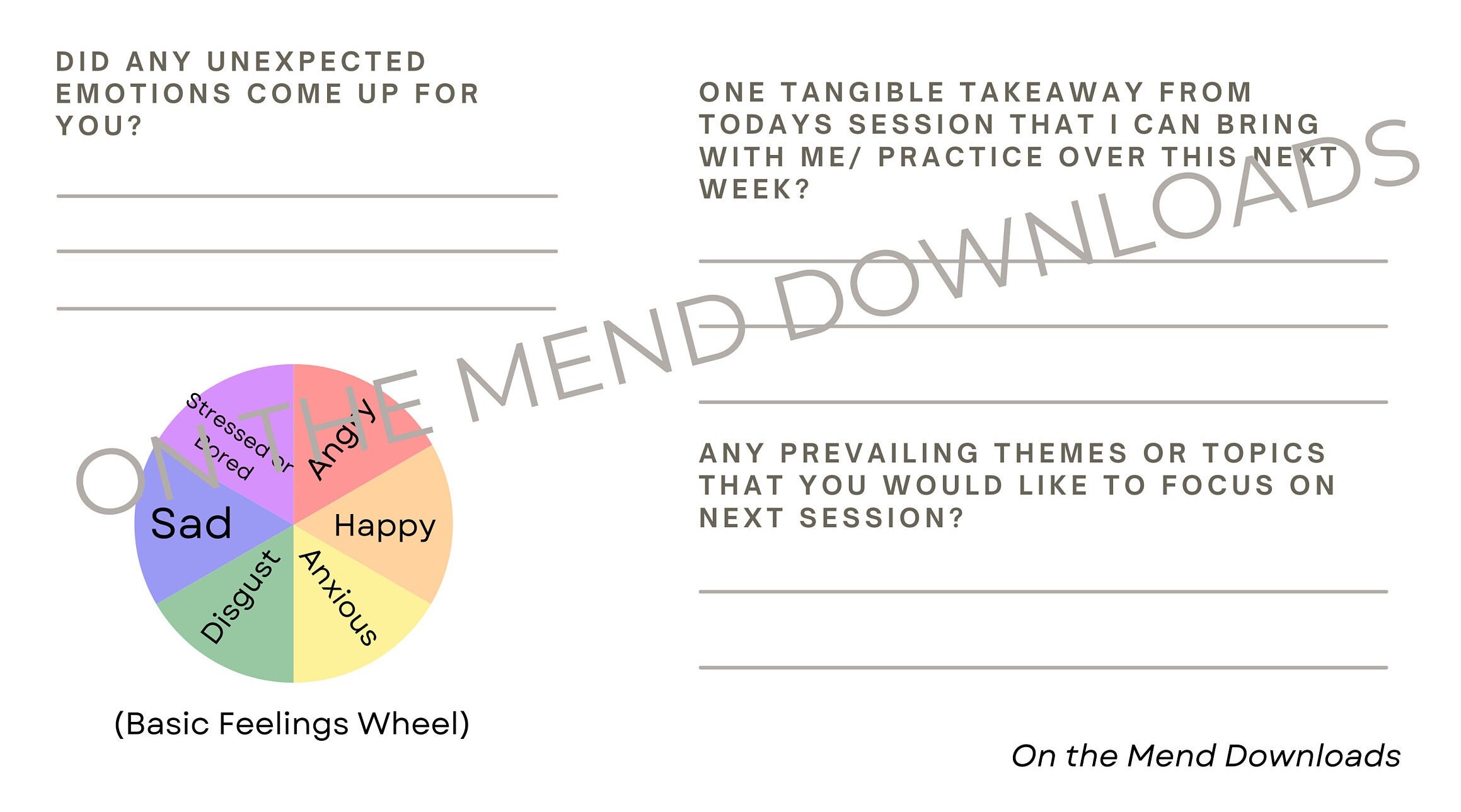 After Therapy Worksheet - Etsy
